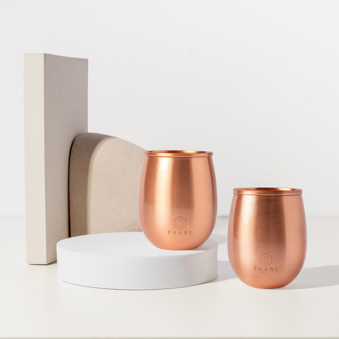 Pure Copper Cups For Drinking Water (Set of 2) | PAANI®